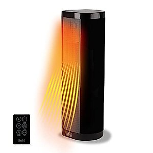 BLACK+DECKER Ceramic Space Heater with Adjustable Thermostat, Tower Heater for Vertical or Horizontal Use, Portable Heater & Tower Fan with 3 Settings, Oscillating Electric Heater