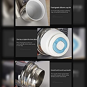 boking Hot water bottle cup thermos bottle coffee bottle stainless steel cup heating or warming ,500ml (blue)