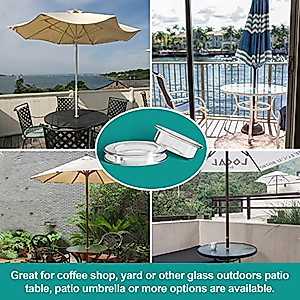 Sukh Patio Table Umbrella Hole Ring Umbrella Hole Ring and Cap Silicone Transparent Hole Couver Plug Hole Rings Set Umbrella Ring Caps 2 Sets for Patio Table Garden Parasol and Stand Base