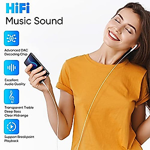 64GB Mp3 Player with Bluetooth 5.2 Lossless Sound - EVIDA 25 Hours Bluetooth Music Player Portable Mp3 Long Battery Life