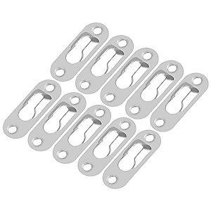 40 Pcs Durable 1.5mm Thick Tone Metal Keyhole Hanger Fasteners Unique Protruding Design for Picture Frames Hang Wall Indoor Silver