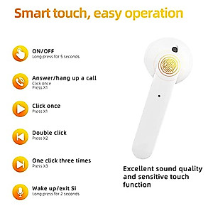 Wireless Earbuds,Bluetooth Headphones Built-in Mic,Bluetooth 5.1 Ear Buds with Hi-Fi Stereo Sound,IPX7 Waterproof Touch Control with Type C Quick Charging for iOS/Android
