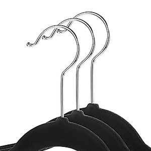 Casafield 100 Velvet Baby Hangers - 11" Size for Infant & Toddler Clothes - Black