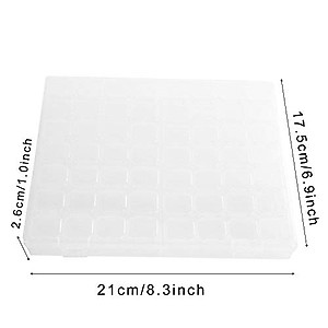 Nail Art Tool Jewelry Storage Box, 56 Grids Plastic Nail Art Storage Box Organizer Container with Removable Dividers Case for DIY Art Craft