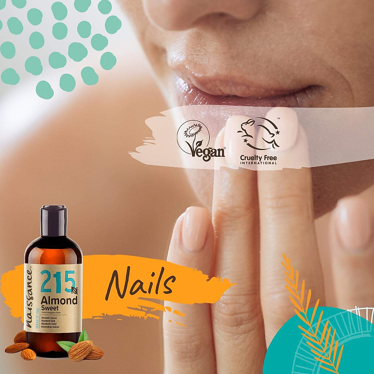 Naissance Sweet Almond Oil 8 fl oz - Pure & Natural, Vegan, Non GMO, Hexane Free, Cruelty Free - Ideal for Haircare and Skincare, Aromatherapy & Massage