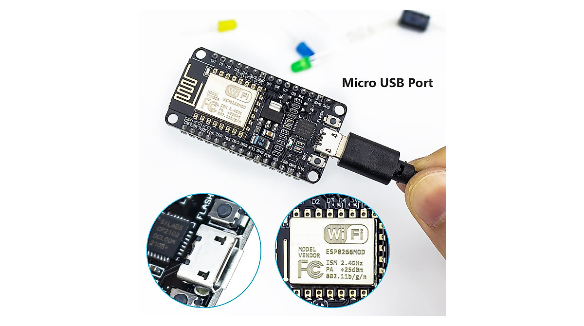 Hosyond 3Pcs ESP8266 ESP-12E Board for Arduino & Micropython