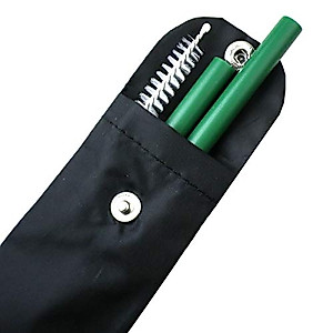 Starbucks Reusable Straws Set - 2 PCS Venti Size Straws with Cleaning Brush and Pouch