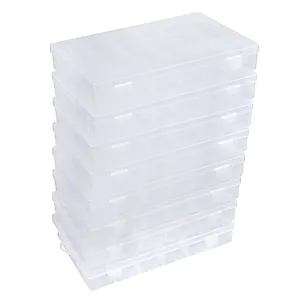 Eujqo 8 PCS 36 Grids Bead Organizer Box Plastic Box Clear Box Organizer 3600 Tackle Box Organizer Bead Containers Plastic Organizer Compartment Organizer Box Jewelry Earring Organizer (8 Pcs)