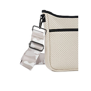 Haute Shore - Jeri Lady Crossbody Tote, Beige W/Beige Camo and Gold Chain Strap