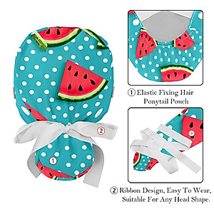 CWAGFEQZ 2-Pc Gourd-Shaped Working Cap,Fisherman Hat with Buttons and Cotton Sweatband,Polka Dot and Watermelon