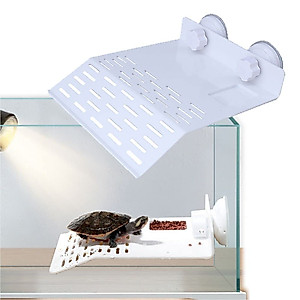 MinLia Feeders Fish Tank Decor Aquatic Pet Supplies Tortoise Aquarium Turtle Platform Rest Board Turtle Pier Basking Terrace(L)