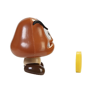Super Mario Action Figure 4 Inch Goomba Collectible Toy with Coin Accessory