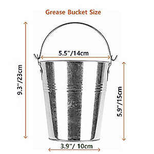 Firsgrill Grease Bucket & Liners Replacment Traeger, Z Grill, Green Mountain Pellet Wood Smoker(1, Siliver Bucket)