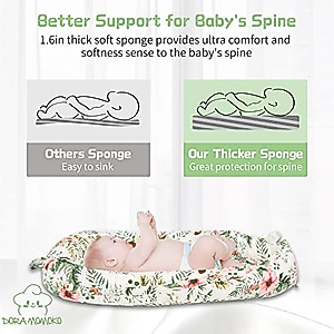 Baby Lounger for Newborn, Cosleeping Baby Bed Cover Adjustable Newborn Lounger Baby Sleeping Bed 100% Cotton Fiberfill Portable Co Sleeping Crib Breathable Infant Floor Seat Baby Registry Search