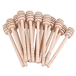 Pitcircle 20 Pack 6 Inch Wood Honey Dipper Sticks for Honey Jam Jar Dispense, with individual package