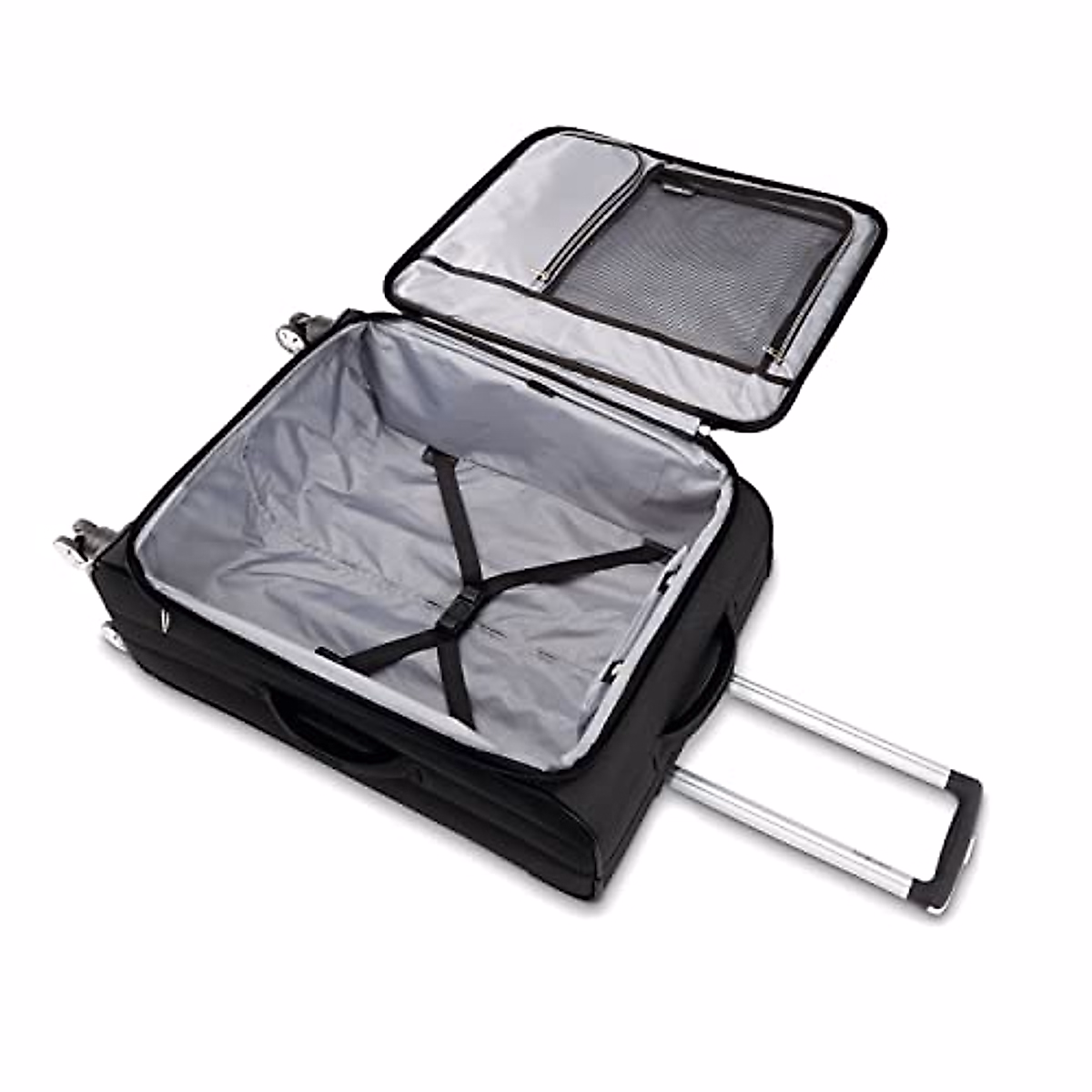 Samsonite Aspire DLX Softside Expandable Luggage with Spinners, Black, 2PC SET (Carry-on/Medium)