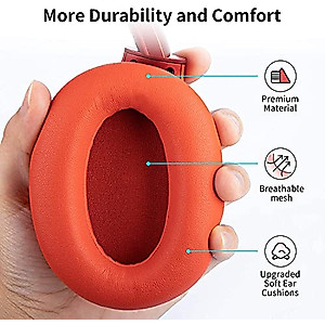 SE7 Dual Feedback Active Noise Cancelling Headphones Bluetooth Headphones Wireless Headphones Over Ear Built-in Microphone Deep Bass, 30 Hours for Travel/Work/TV/Computer/Cellphone -Red