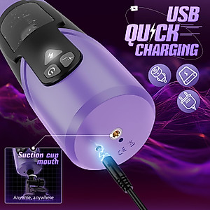 Automatic Male Masturbator, Sex Toy Male Masturbators Cup with 7 Rotating & 3 Thrusting Modes, 3D Realistic Electric Pocket Pussy Sex Toys for Men, Male Sex Toys with Suction Base