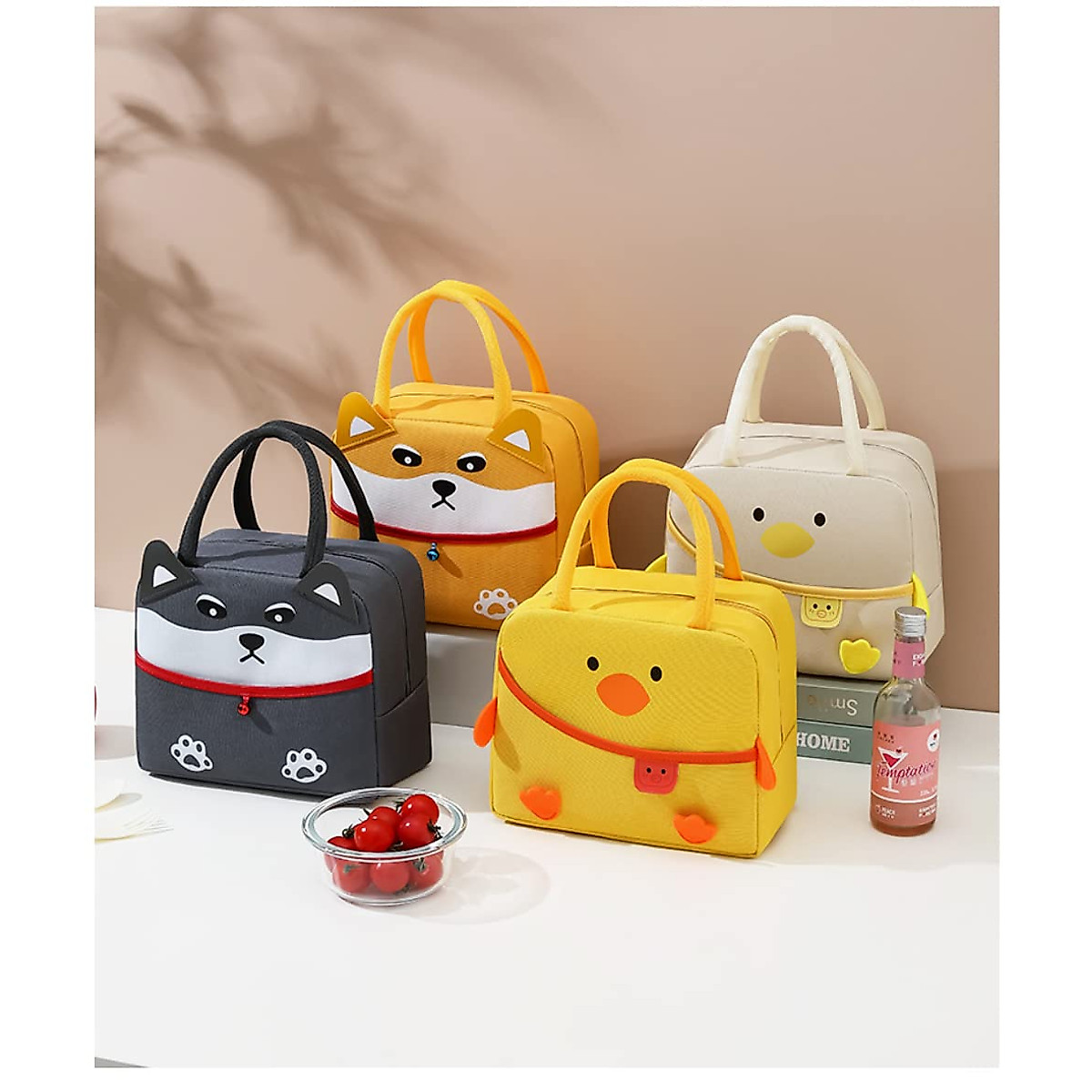 AtbeTa 3D Cute Duck Lunch Bag Large Bento Box Container Insulated Reusable Cooler Tote Office Work Travel Picnic (1 duck)