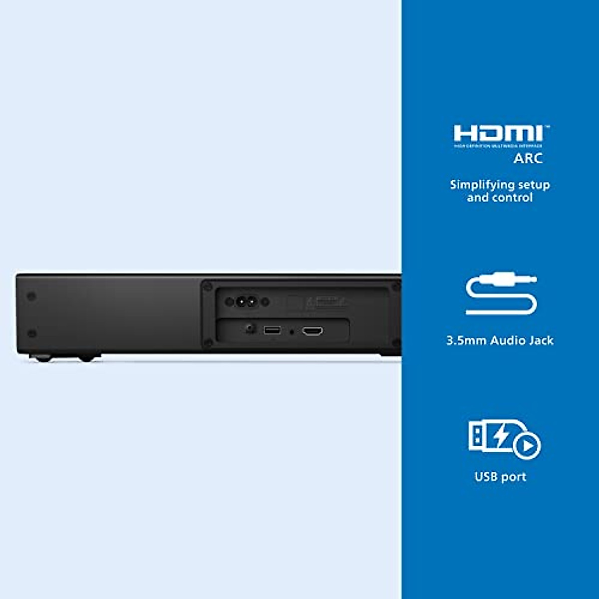 Philips B5706 2.1-Channel Soundbar with Built-in Subwoofer, Stadium EQ Mode