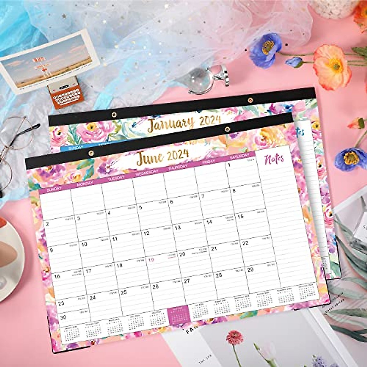 2023-2024 Desk Calendar - Jul 2023 - Dec 2024, 18 Months Large Monthly Desk Calendar, 17" x 12", Desk Pad, Large Ruled Blocks, To-do List & Notes, Best Desk/Wall Calendar for Planning and Organizing