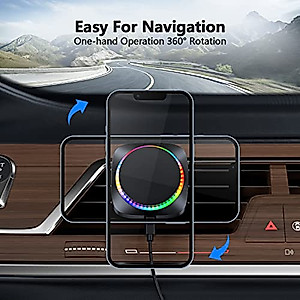 YACAISI Magnetic Wireless Car Charger Mount Mag Safe Car Charger for iPhone 14/13/12 Series Phones Charging Air Vent Magnet Car Phone Mount Holder for Caseless, Magnetic Cases and Mag Safe Case