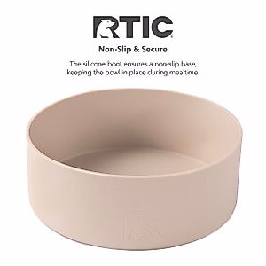 RTIC 3-in-1 Dog Bowl Food and Water Dish for Large Dogs and Small Dogs, Double-Walled Stainless Steel Metal, Portable, Non-Slip, Indoor and Outdoor, Large, Fairway & Beach