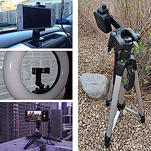 Universal Smartphone Cell Phone Mount Holder Adapter for Tripods or Stands with Standard 1/4 Inch Mount Screw, can Rotates Vertically and Horizontally