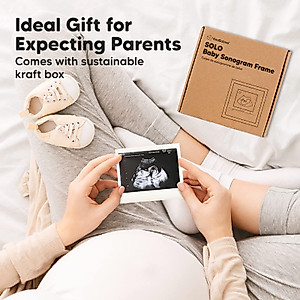 KeaBabies Baby Handprint Footprint Keepsake Kit and Baby Sonogram Picture Frame Bundle - Baby Prints Duo Photo Frame for Newborn (Onyx Black) - Pregnancy Announcement Sonogram Photo Frames (Onyx Black