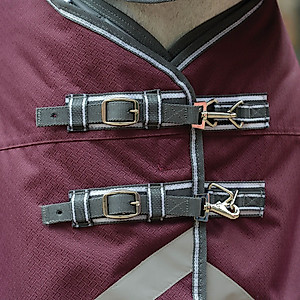 WeatherBeeta ComFiTec Plus Dynamic II Detach-A-Neck Medium Horse Blanket, Maroon/Grey/White, 72"