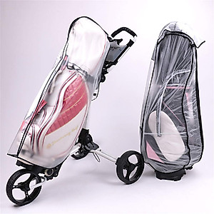 Golf Bag Rain Cover,PVC Clear Rain Cover for Golf Bag,Golf Bag Rain Protection Cover for Golf Push Carts,Waterproof Hood for Golf Bag,Heavy Duty Club Bags Raincoat for Golfer