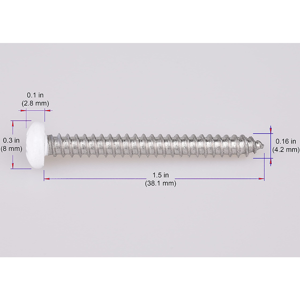 60 pcs # 8 X 1 1/2" White Screws White pan Head Machine Screws White rv Screws Twinfast Thread Cargo RV Zinc Plated Corrosion Resistance #2 Phillips Bit with Screw Bit