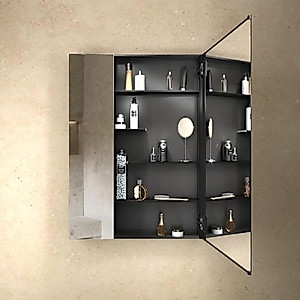 Kohler Maxstow Frameless Surface Mount Bathroom Medicine Cabinet, 30" W X 40" H, Dark Anodized Aluminum