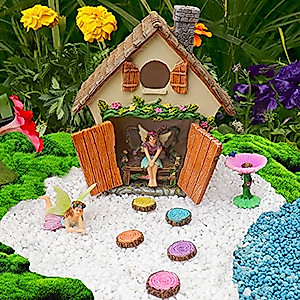 Meadow & Oak Fairy House Kit, Outdoor Fairy Garden Kit for Kids & Adults, Fairy Garden House with Doors That Open & Fairy Garden Accessories, Magical Fairy Garden Set Includes Adorable Accessories