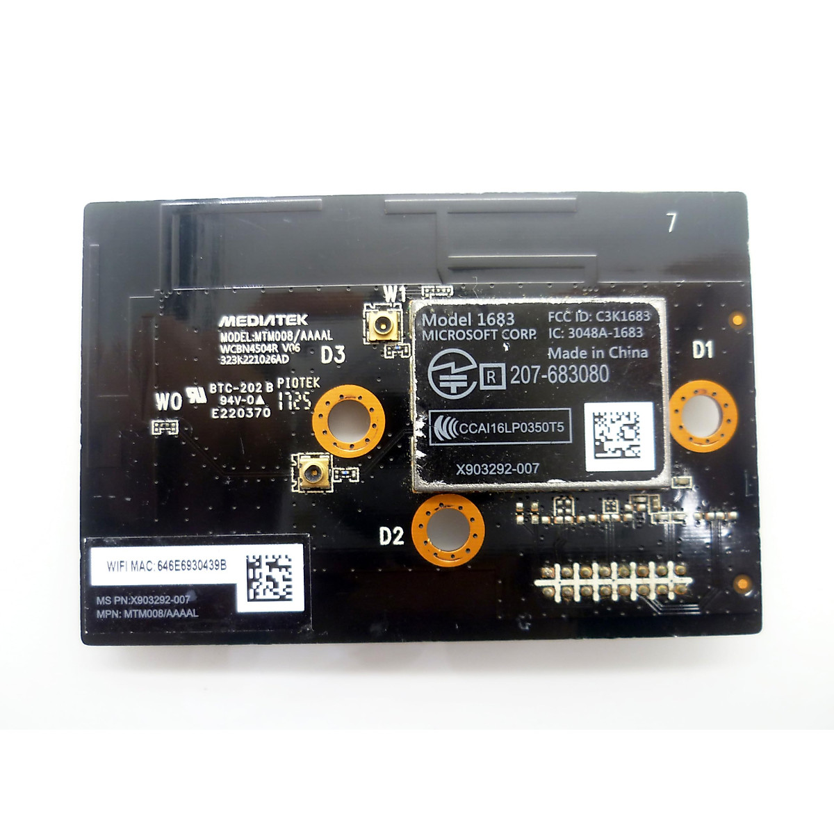 Bluetooth WiFi Board Wireless WiFi Card Module Replacement Part for Microsoft Xbox One S (Slim)