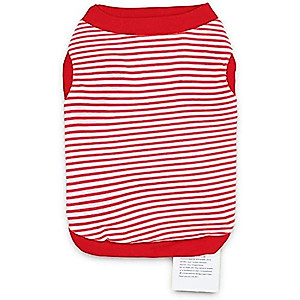 3 Pack Small Dog Puppy T Shirt Summer Striped Dog Clothes Breathable 100% Cotton Cat Shirts for Cats Dogs Girl Boy Tshirt