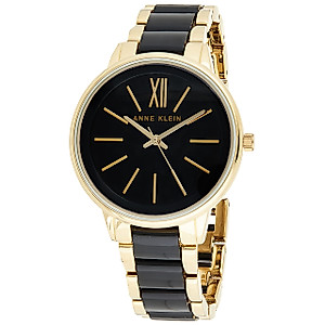 Anne Klein Women's AK/1412BKGB Gold-Tone and Black Dress Watch