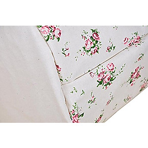 Hflove Large Thick Folding Laundry Basket Waterproof Cotton Storage Basket Floral Laundry Basket