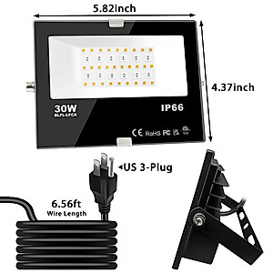 LED Flood Light Outdoor, 300W Equivalent 3000LM Smart RGB Landscape Lighting with APP Control, DIY Scenes - Timing - 5700K Daylight White -Color Changing Uplight, IP66 Waterproof US Plug MELPO(4 Pack)