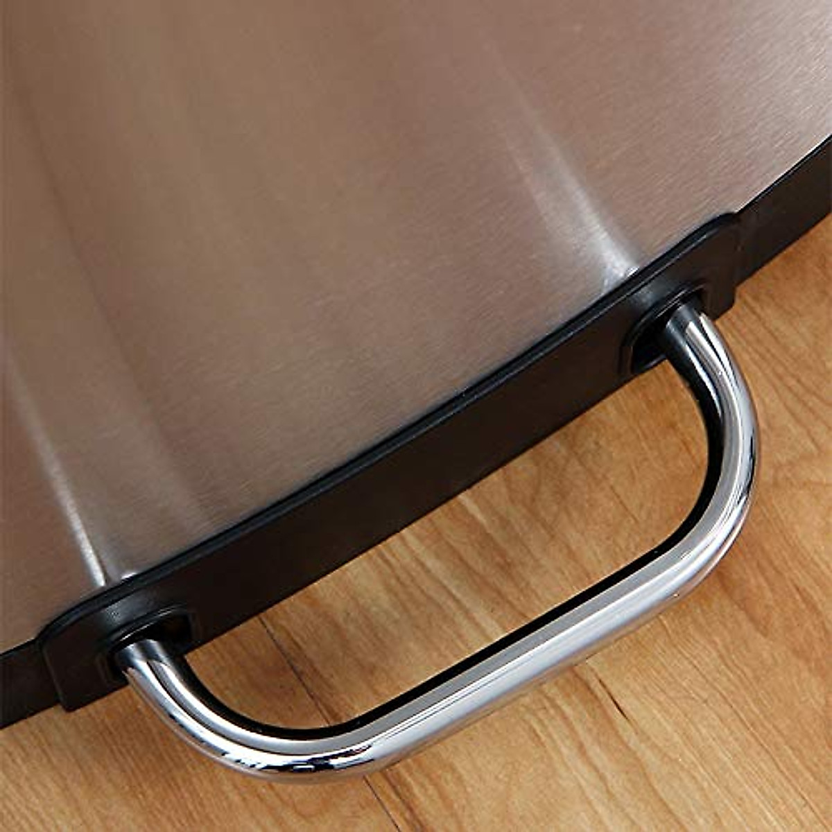 ALUKAP Small Garbage Can 6L Garbage Trash Can Stainless Steel Square Waste Bin Step Foot Pedal Outdoor Garbage Bin Kitchen Bathroom Office Rubbish Bin