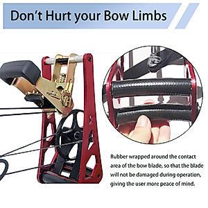 Archery Compound Bow Press Portable Bow Press Bow Open Tool Bow Tuning Accessory for Hunting Shooting Outdoor(Red)