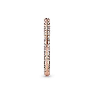 Pandora ME Pavé Ring - Rose Gold Ring for Women - Layering or Stackable Ring - Gift for Her - 14k Rose Gold-Plated Rose with Cubic Zirconia - Size 5