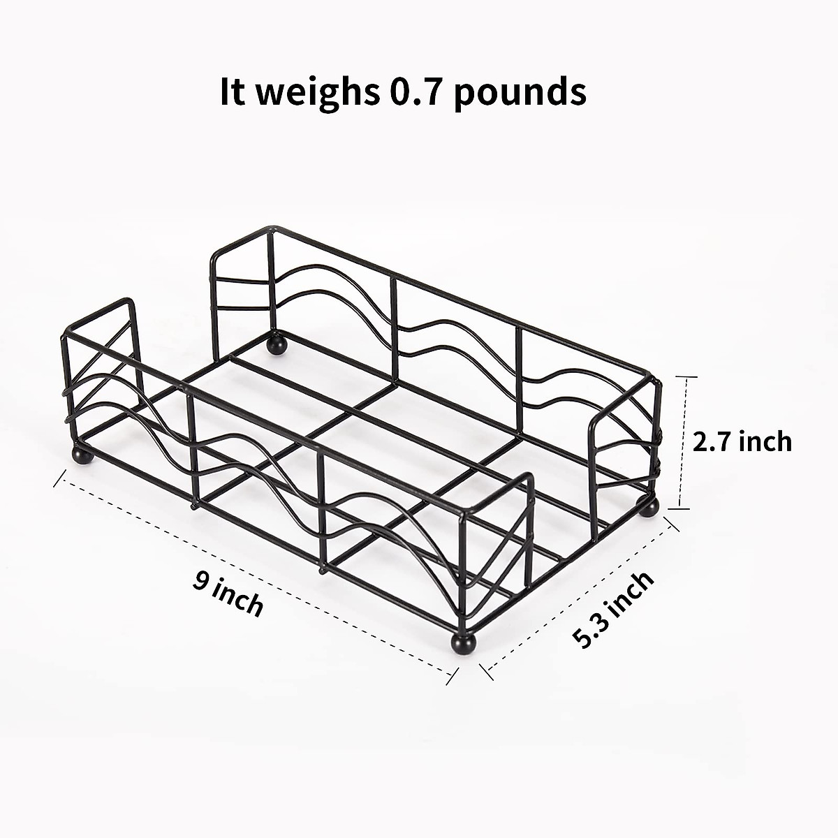 Ebristar Guest Towel Napkin Holder, Elegant Disposable Paper Hand Towel Holder, Modern Black Napkin Holder Storage Tray, Sturdy Guest Towel Holder Tray for Bathroom Kitchen Dining Table - Rectangle