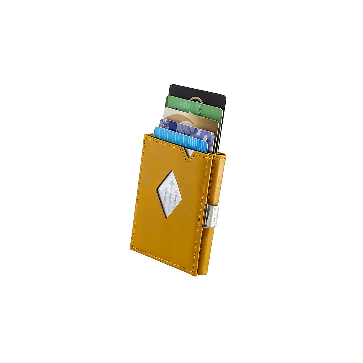 EXENTRI Leather Trifold Wallet - RFID Blocking w/Stainless Steel Locking Clip