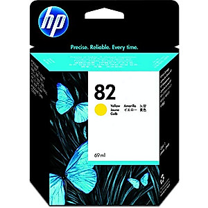 HP 82 Yellow 69-ml Genuine Ink Cartridge (C4913A) for DesignJet 820MFP, 815MFP, 800, CC800PS, 510, 500, 500 Plus, 500ps, 120, 50ps, 20ps & 10ps Large Format Printers