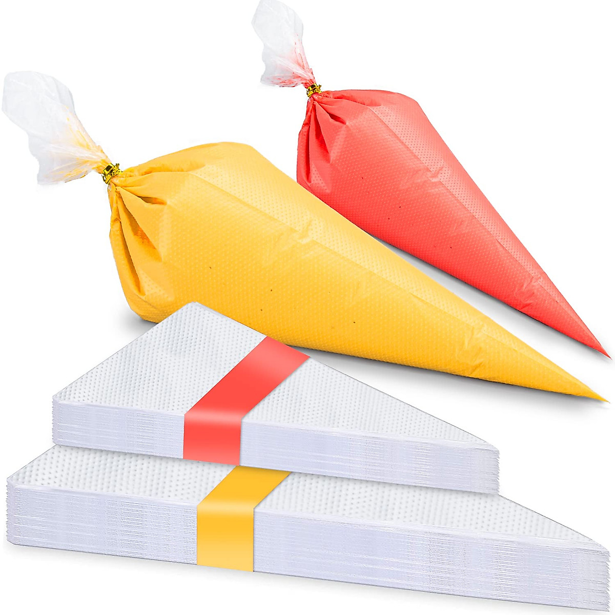 Labeol 200Pcs Disposable Piping Bags 16 Inch 12 Inch Pastry Bags Royal Icing Bags Tipless Frosting Bags Cookie Cake Decorating Bakery Bags Party Favor Bags Baking Supplies Christmas