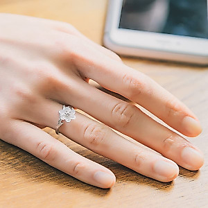 Jewever 925 Sterling Silver Original Sakura Open Tail Ring Adjustable White Shell Carving Flower For Women Jewelry Gift