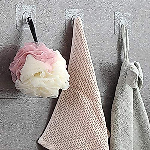 5 Pcs Adhesive Hooks,Adhesive Wall Hooks Nail Free Heavy Duty Hooks Robe Hooks Towel Stands Office Strong Sticky Wall Hook, Bathroom Toilet Kitchen Bath Towel Hooks