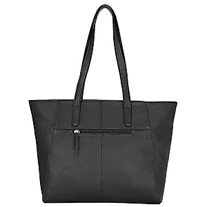 MARC PETER Lisa Black Real Leather Tote Bag for Women | Top Handle Satchel | Women Fashion Shoulder Bag
