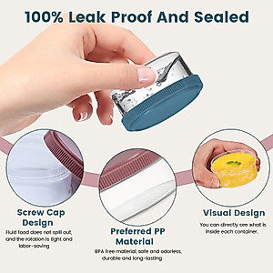 LELE LIFE 8Pcs Leakproof Salad Dressing Container to Go, 1.7oz and 2.5oz Condiment Containers with Screw Lids, Small Dipping Sauce Cups for Lunch Box, Dishwasher Safe